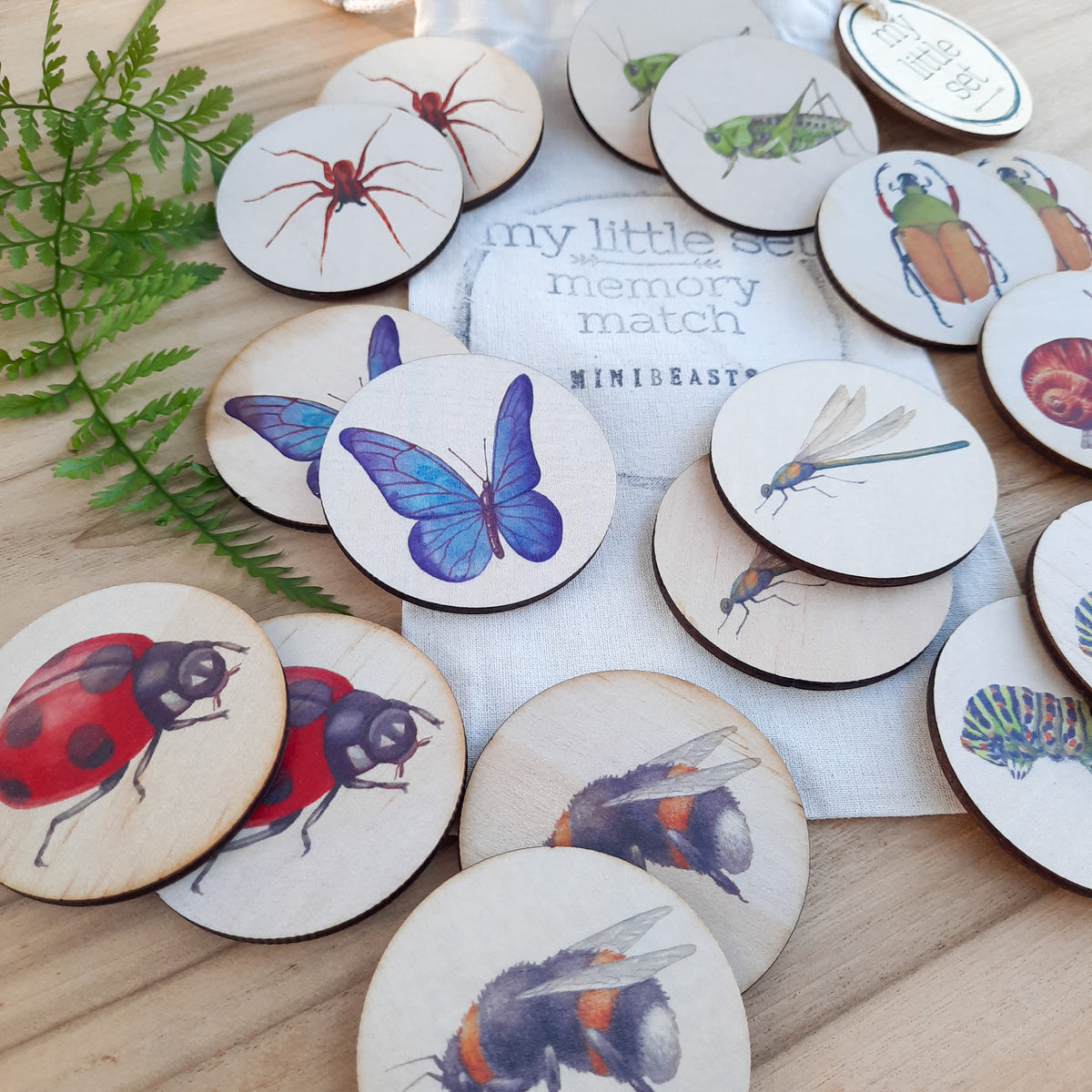 minibeasts - memory match – my little set
