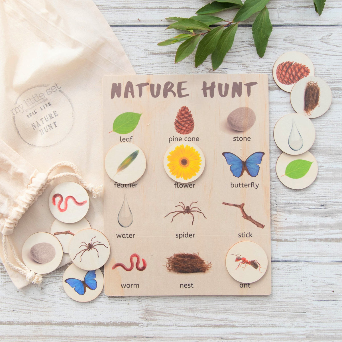 nature hunt real life - activity board – my little set